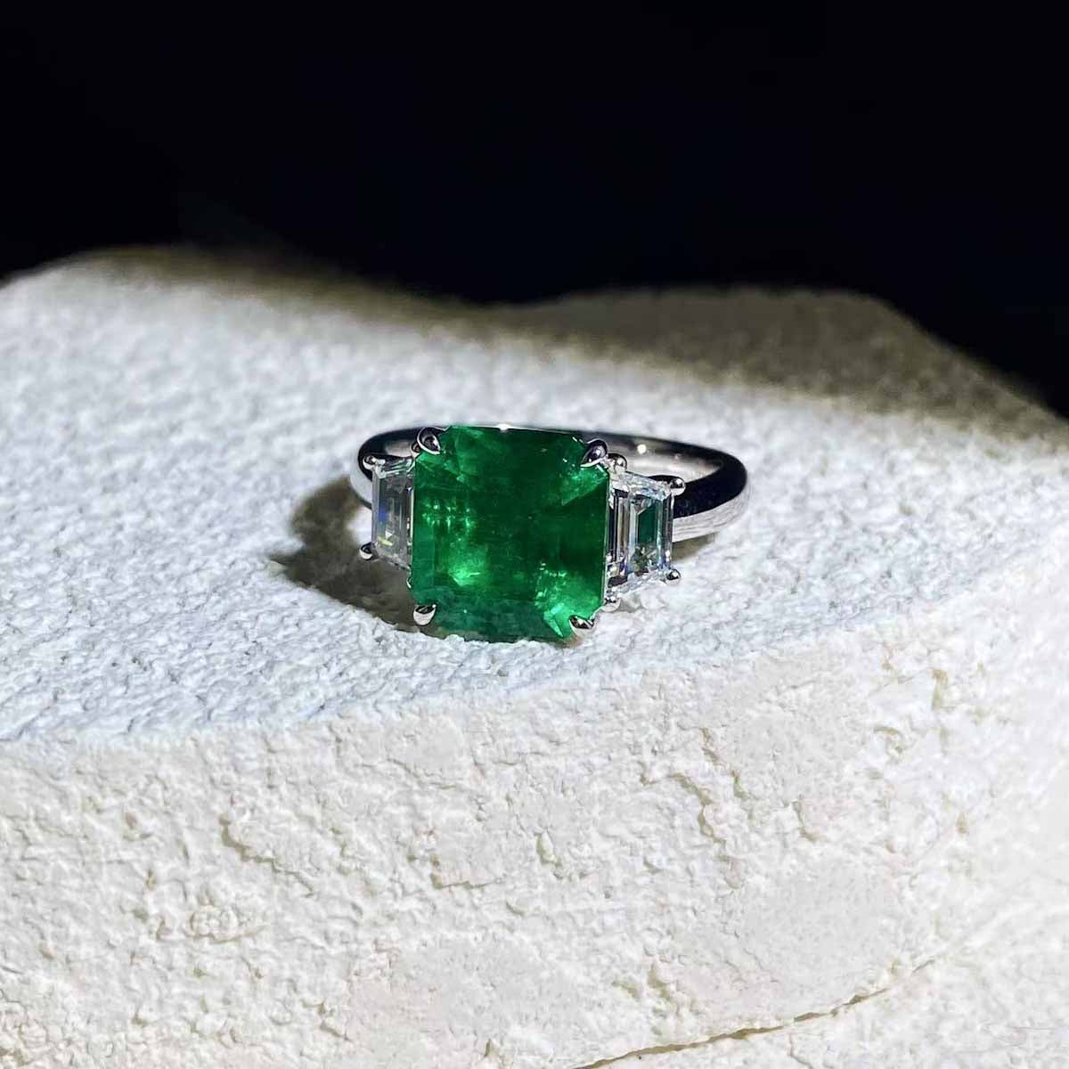 Natural Emerald Ring D3.40ct d0.623ct. 18K Columbia GRS Muzo Minor | JK ...